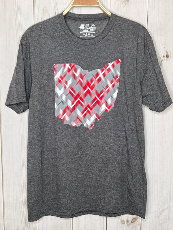 Ohio Plaid Tee - Four Acre Clothing Co.
